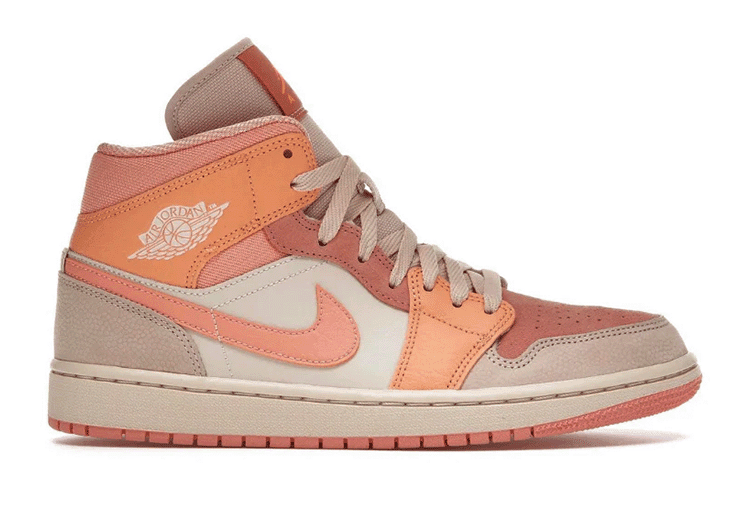 נעלי נייק-Nike Air Jordan 1 Mid Apricot ange - MALLSHOES - קניון ...